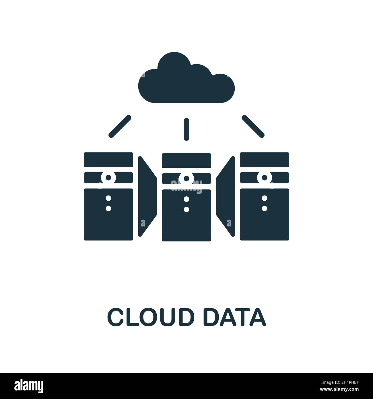 Cloud Data icon. Monochrome sign from technology collection. Creative ...