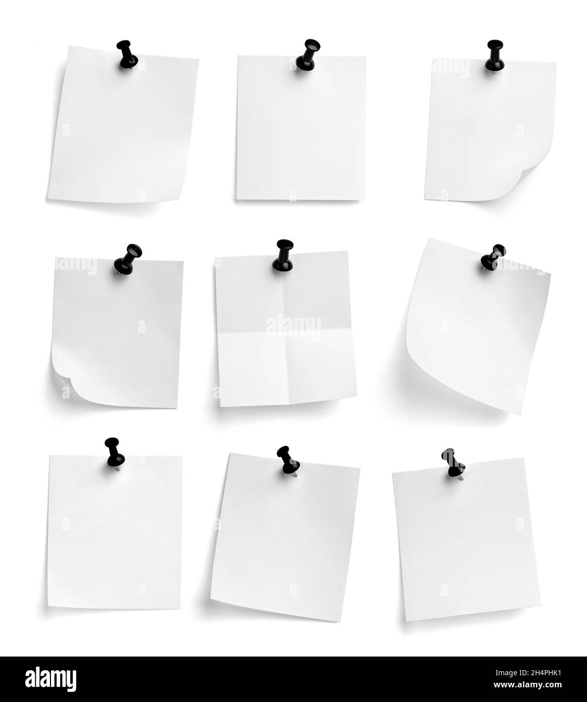 note paper push pin message red white black Stock Photo - Alamy