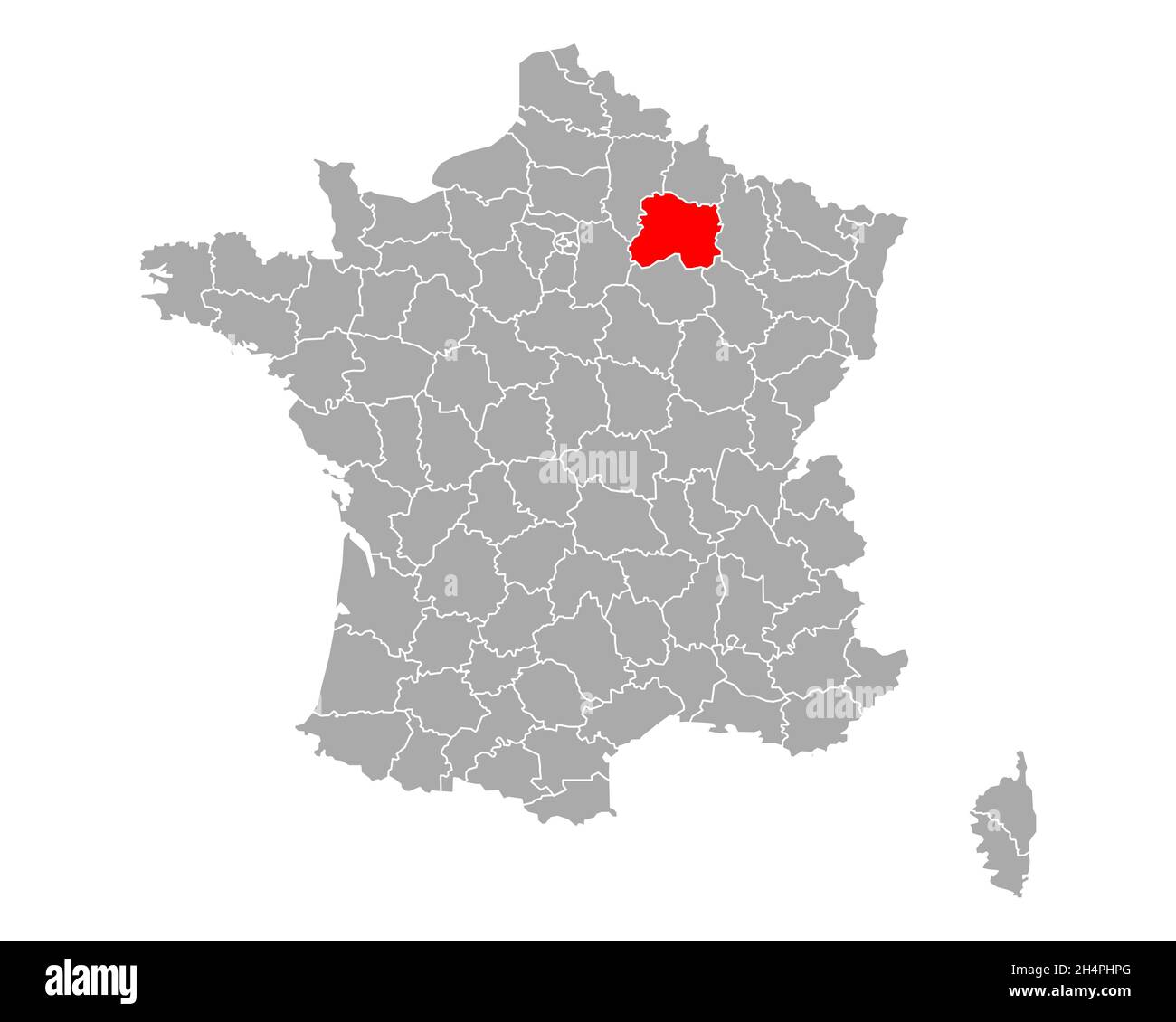 Map of Marne in France Stock Photo - Alamy