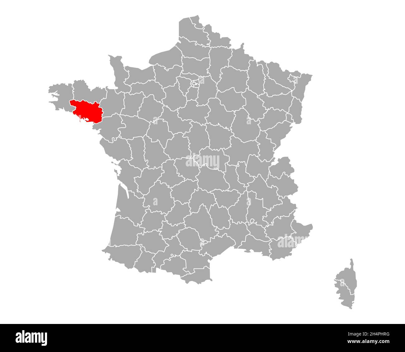Map of Morbihan in France Stock Photo - Alamy
