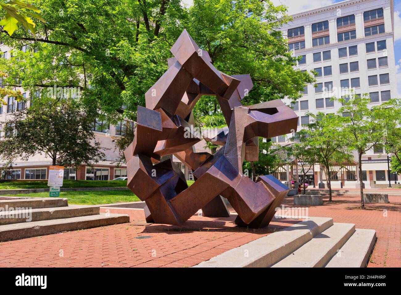 SPRINGFIELD, UNITED STATES - May 27, 2021: An abstract statue in ...
