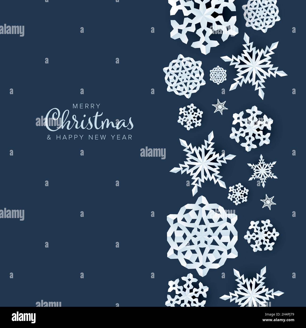 Minimalist Christmas flyer card temlate with cold light blue paper ...