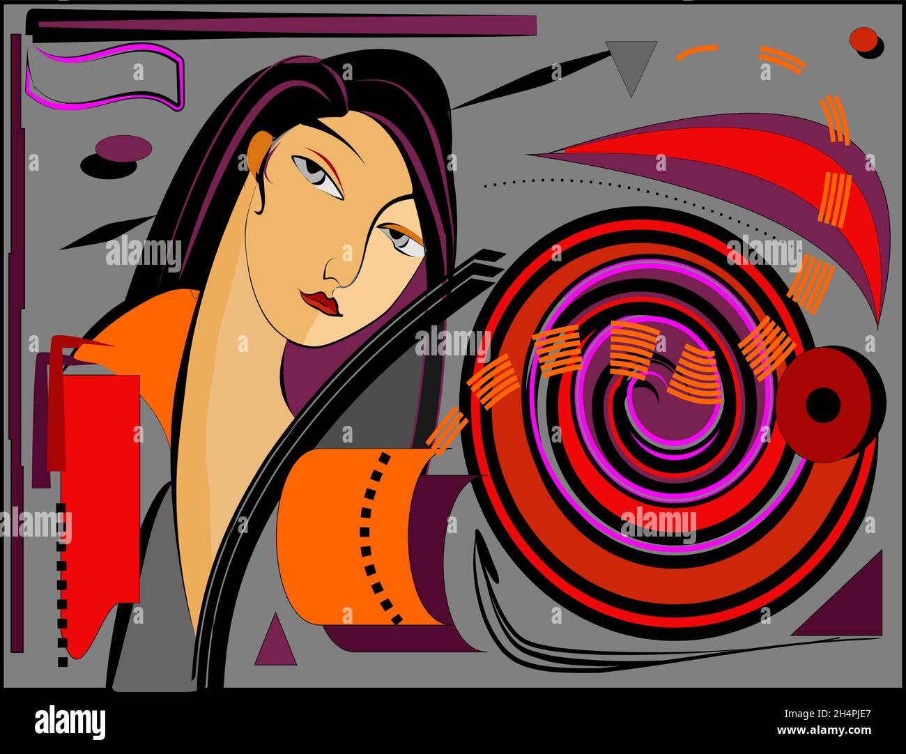 Art inspired portrait woman Stock Vector Images - Alamy
