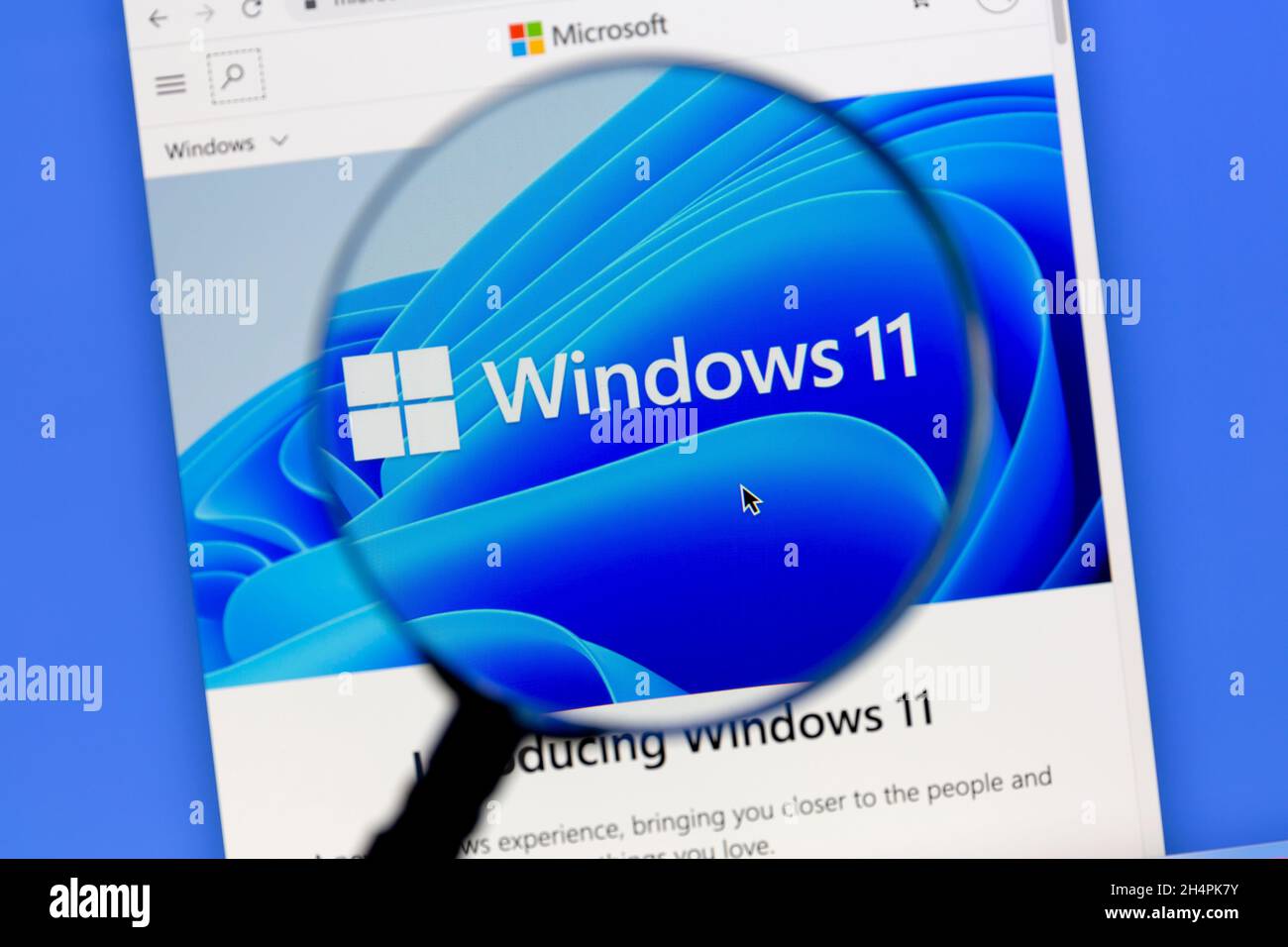 Ostersund, Sweden - June 27, 2021 Windows 11 homepage. Windows 11 is a ...