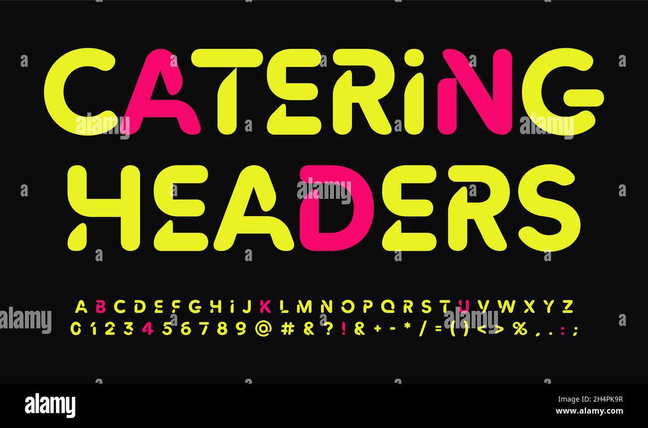 Funny bold font, cartoon letters numbers set, bright alphabet, unusual ...