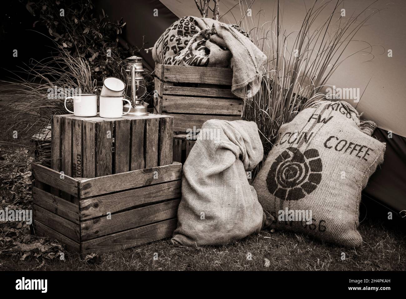 Simulated coffee plantation refreshment area in commercial use at the ...