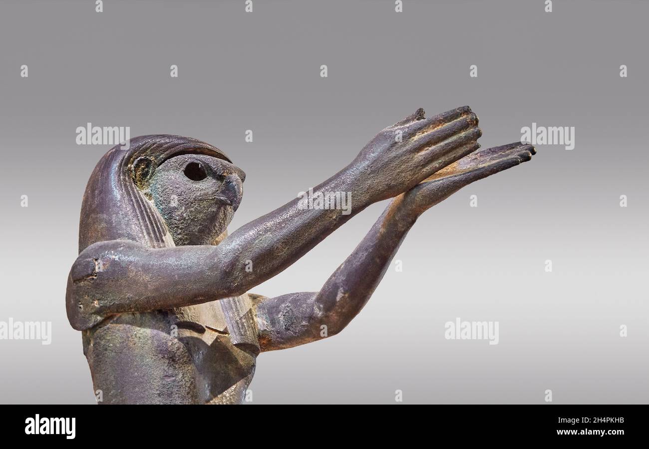 Ancient Egyptian bronze sculpture of god Horus, 1069-664 BC, . Louvre ...