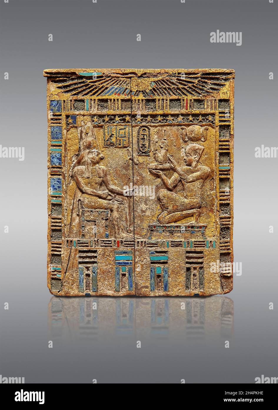 Ancient Egyptian Chapel back in golden wood and inlaid, 570-526 BC ...