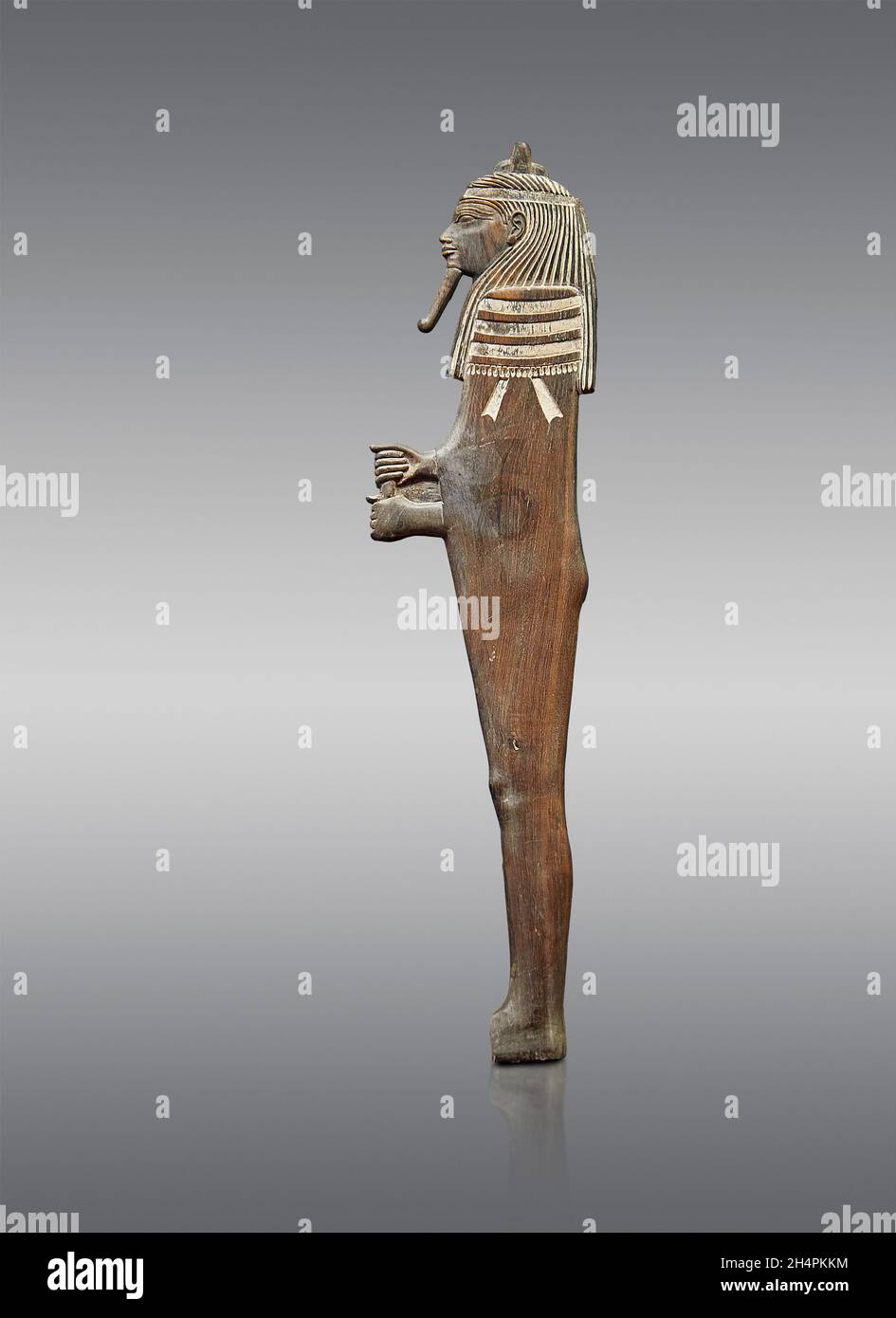 Egyptian Wood carvings of god Amset from a sarcophagus the "son of ...