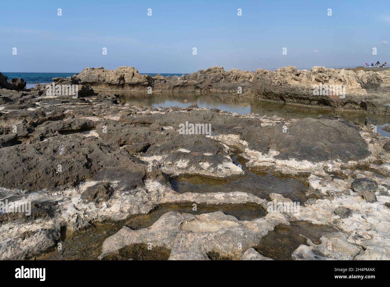 Tel Dor National Site An ancient port on Dor Beach Stock Photo - Alamy