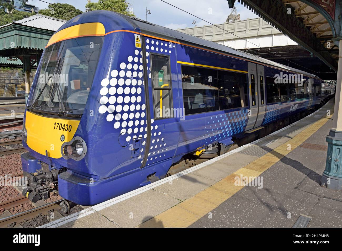 A ScotRail Class 170 Turbostar diesel multiple unit train waiting at ...