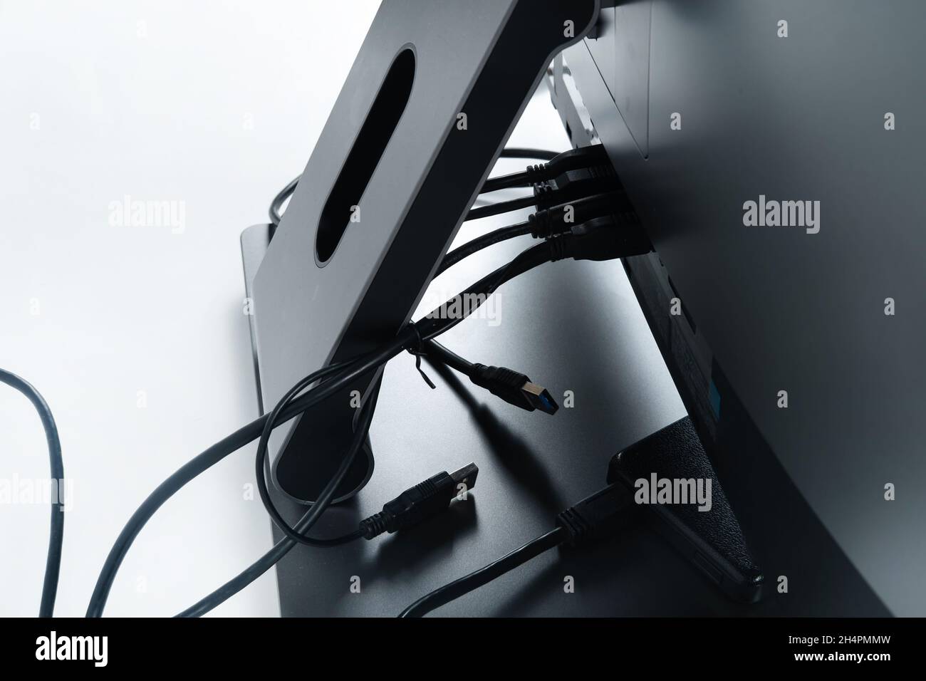 connect the back of the candy bar on a white background.A computer with ...