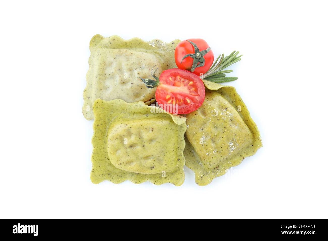 Tasty raw ravioli isolated on white background Stock Photo - Alamy