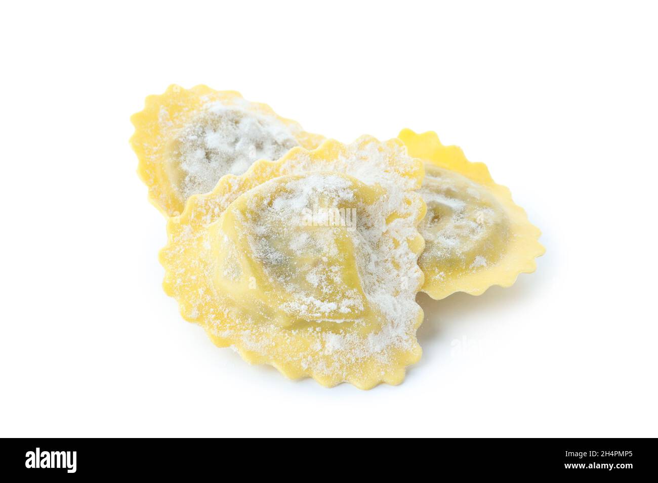 Tasty raw ravioli isolated on white background Stock Photo - Alamy
