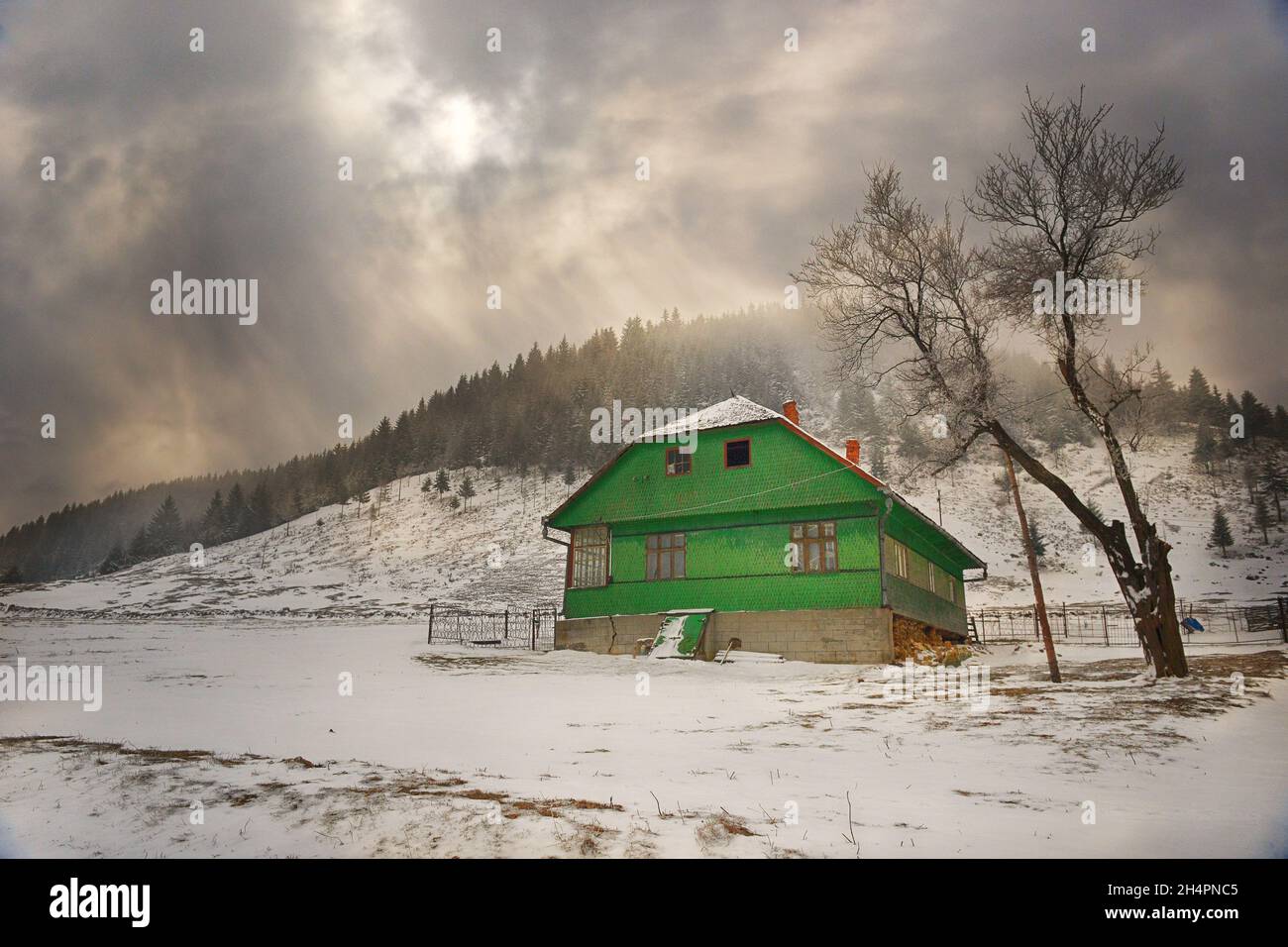 landscape, winter, village, farming, farm, outdoor, autside, snow ...