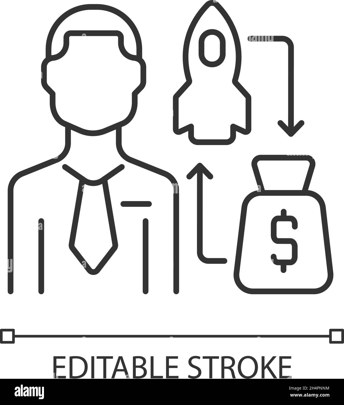 Fund investor icon linear Black and White Stock Photos & Images - Alamy