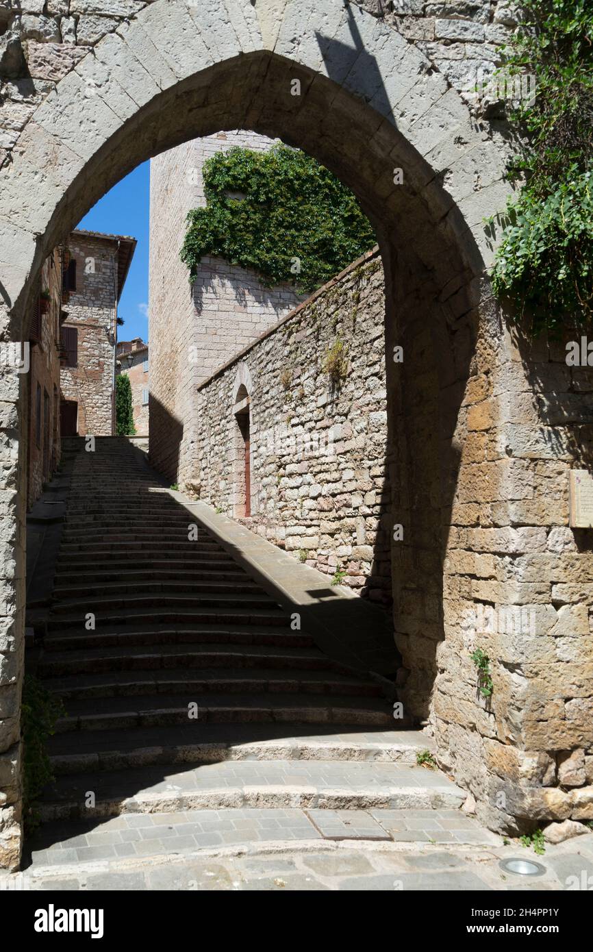 Old Town, Porta Santa Maria gate, Village, Corciano Village, Italy ...