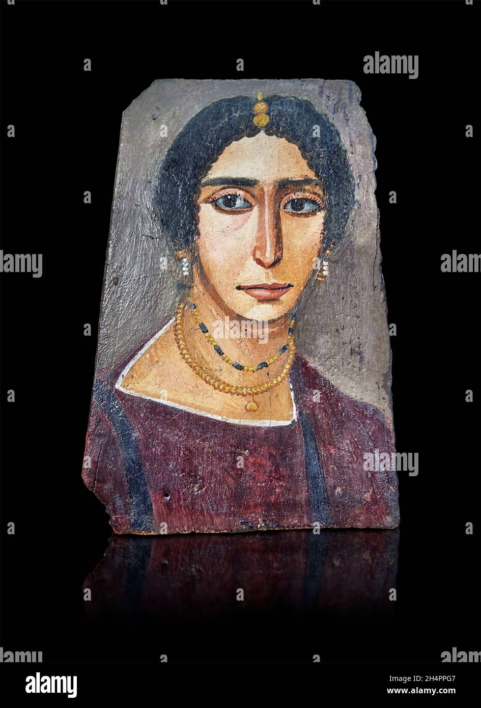 Roman Egyptian Fayum mummy portrait, 2nd -4th cent AD, Philadelphia El ...