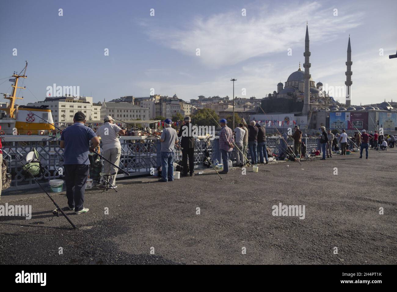ISTANBUL, TURKEY - Sep 11, 2021: The people standing and looking at the ...