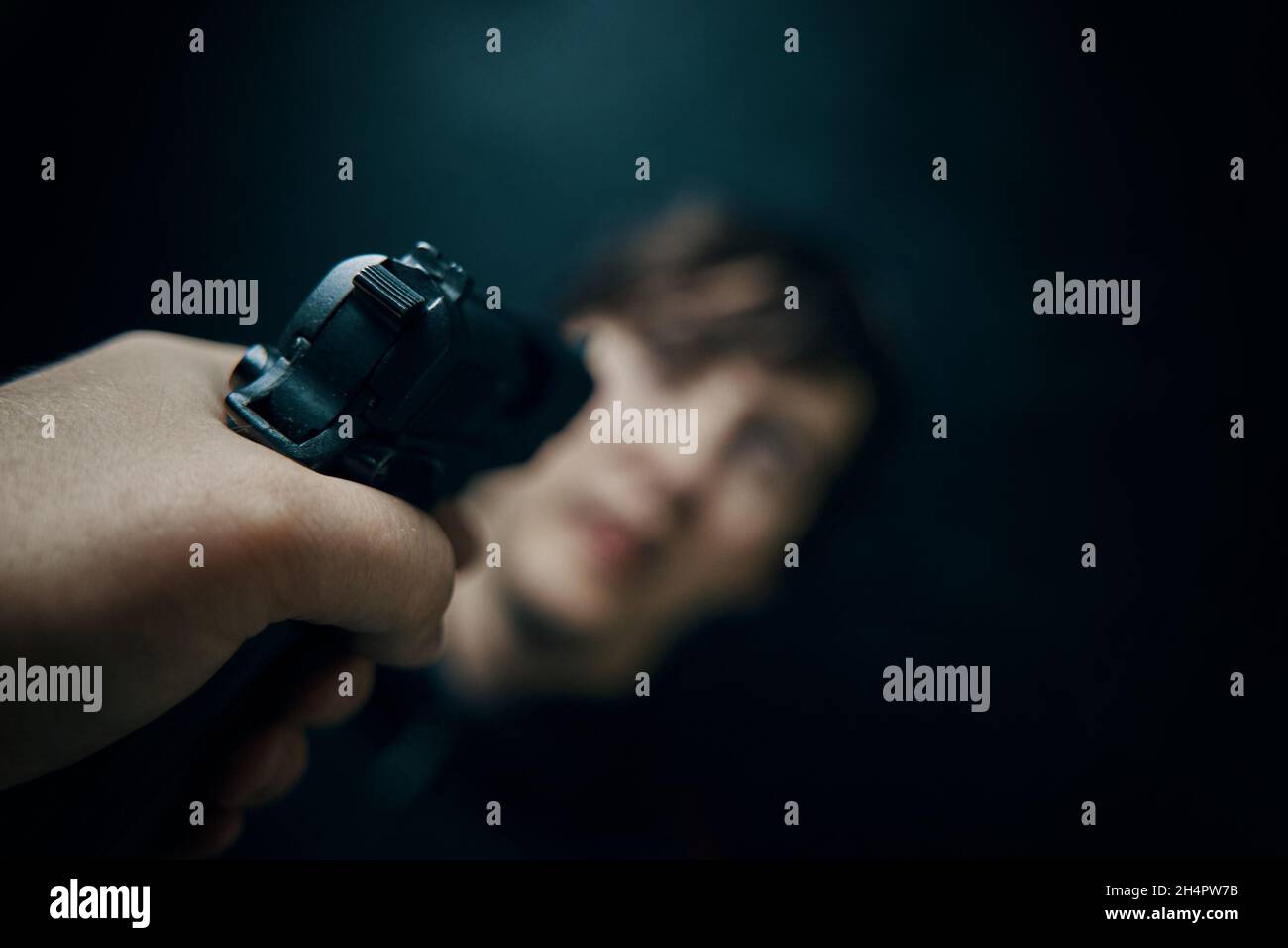Holding gun pov hi-res stock photography and images - Alamy