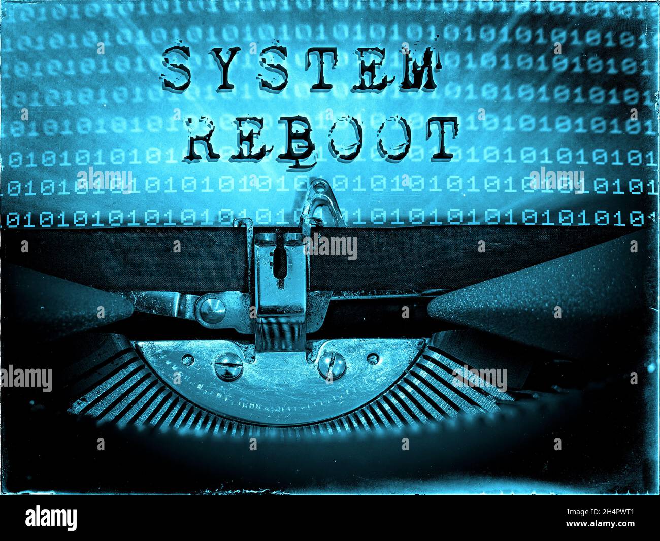 System Reboot, Typewriter, Technology, Retrofuturism Stock Photo - Alamy
