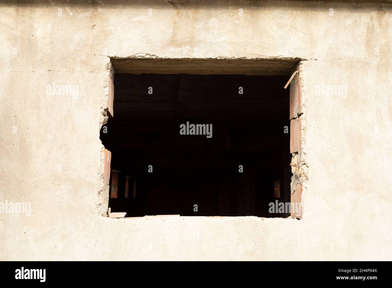 window in the destroyed old house Stock Photo - Alamy