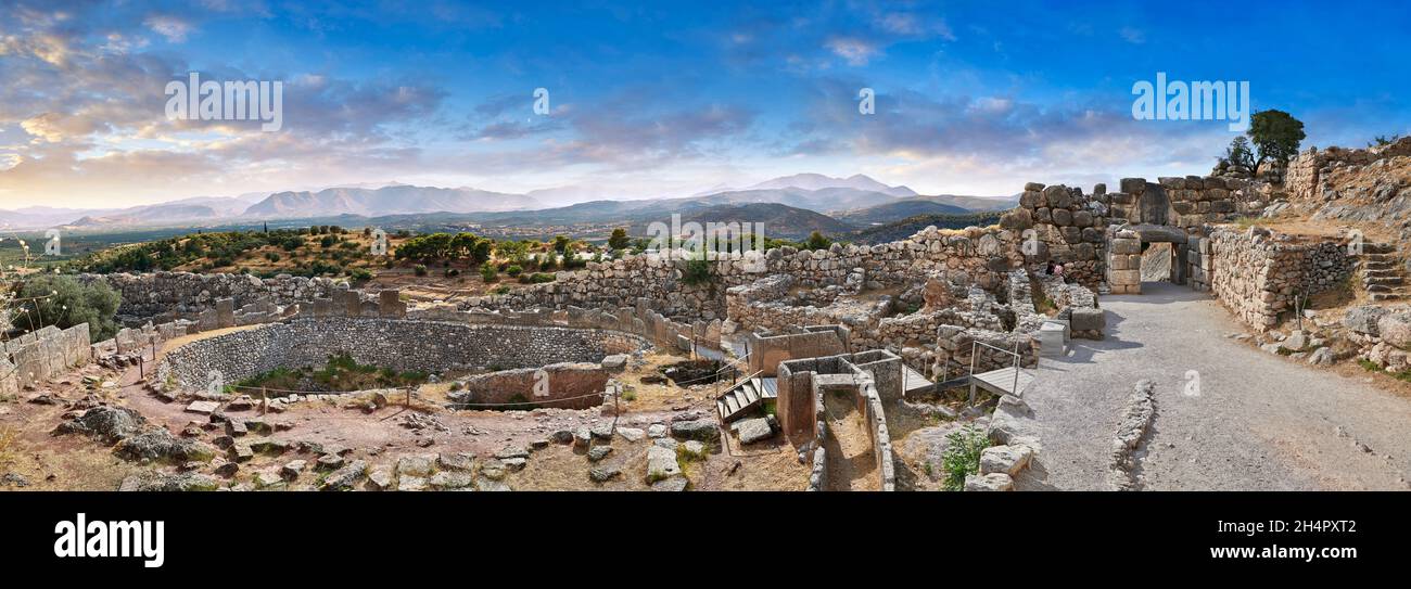 Ancient Greek Grave Circle A ruins , Mycenae Archaeological Site ...