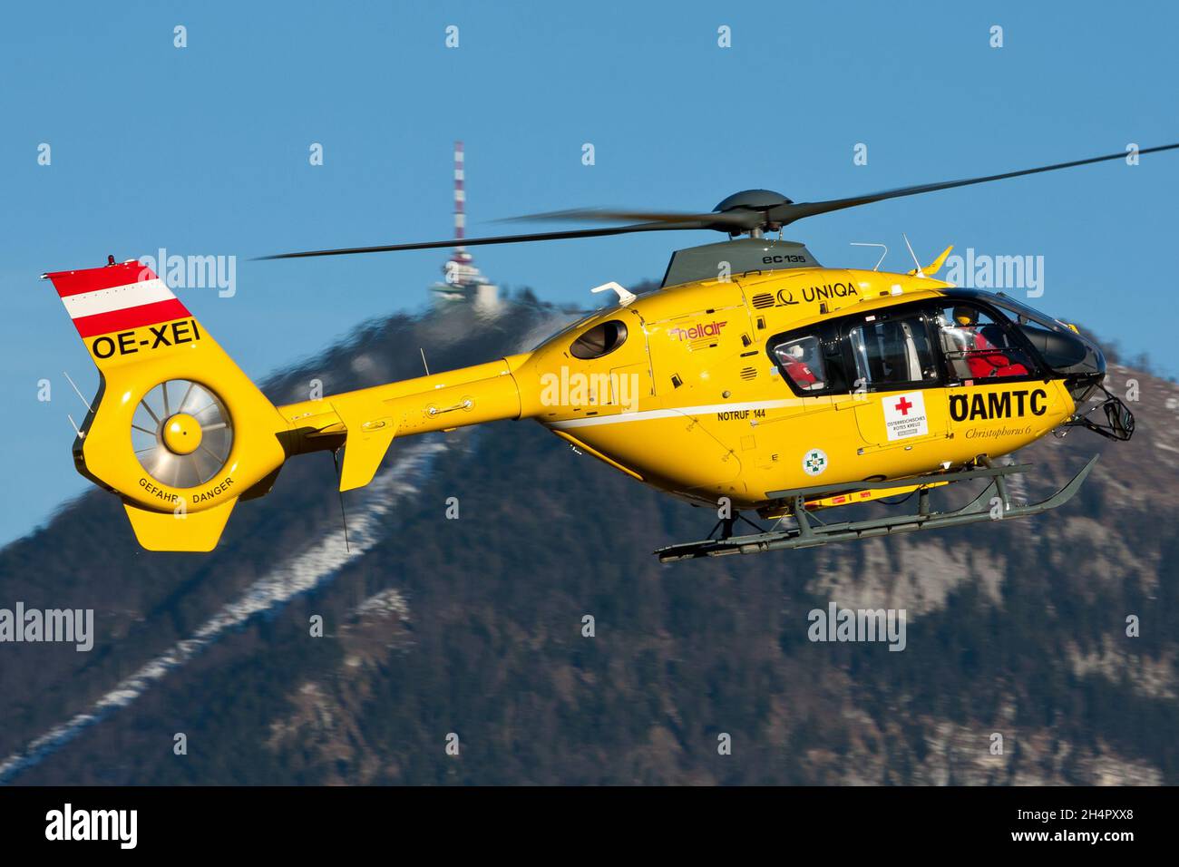 SALZB, AUSTRIA - Sep 12, 2019: Austrian Rescue Helicopter Eurocopter ...