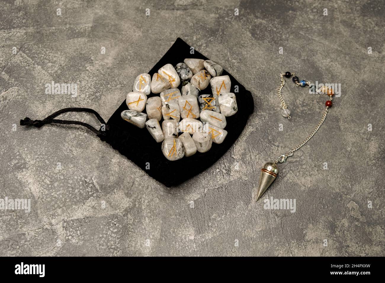 Natural stones, clairvoyance. Predictive runes for divination Stock ...