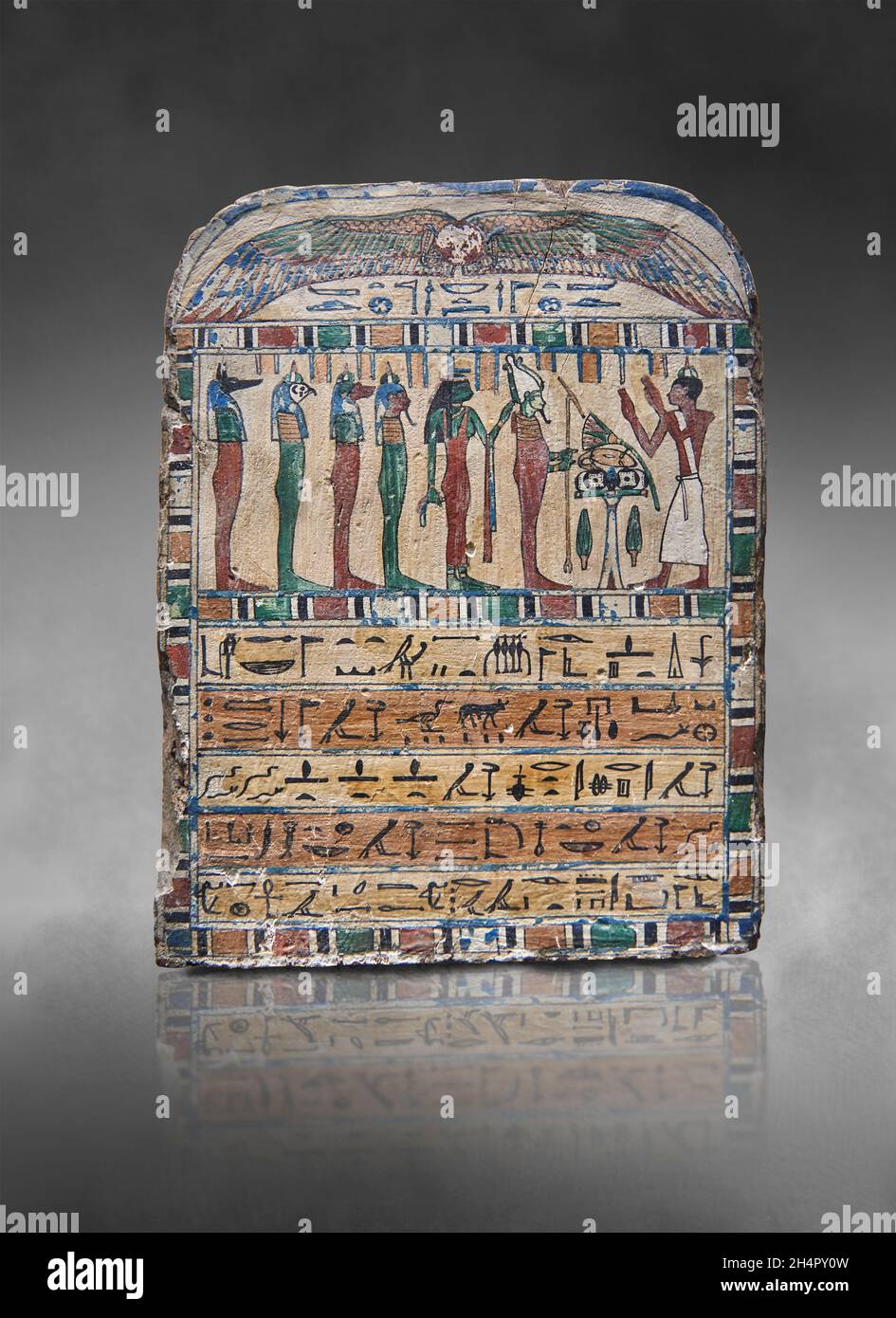 Ancient Egyptian stele of Irethorrou, 780-656 BC, 25th Dynasty, painted ...