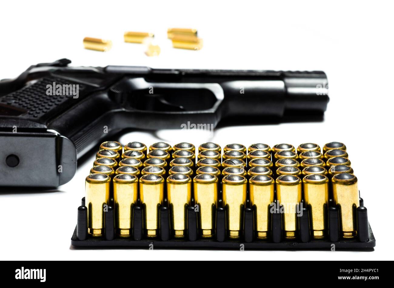 Cartridges and bullets for traumatic weapons. A lot of cartridges for a ...