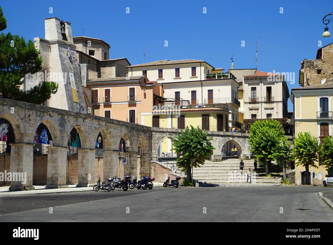 Old Town, Piazza Giuseppe Garibaldi sqaure, Old Aqueduct,, Sulmona ...