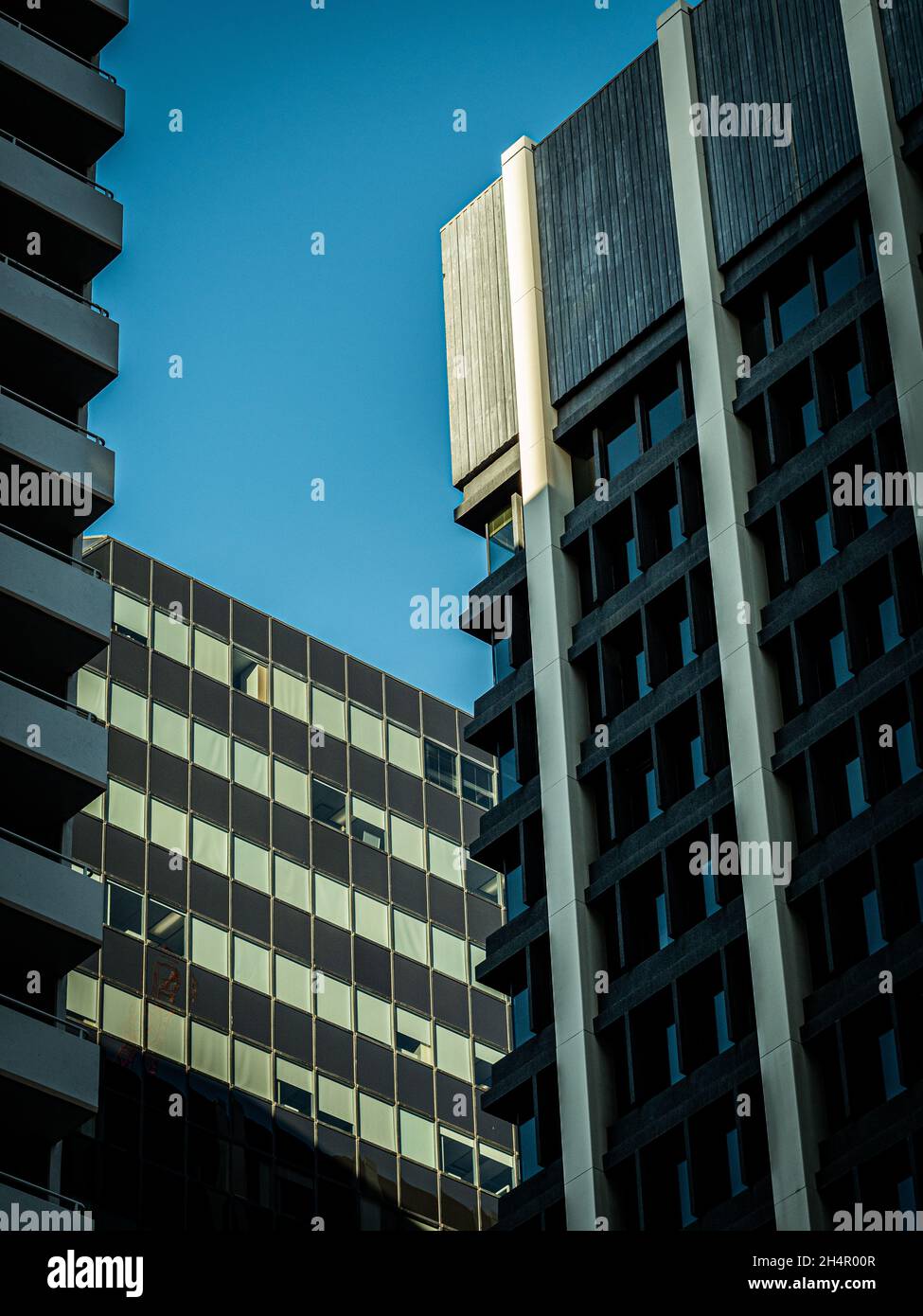 Vertical shot of buildings in downtown Calgary, Alberta, Canada Stock ...