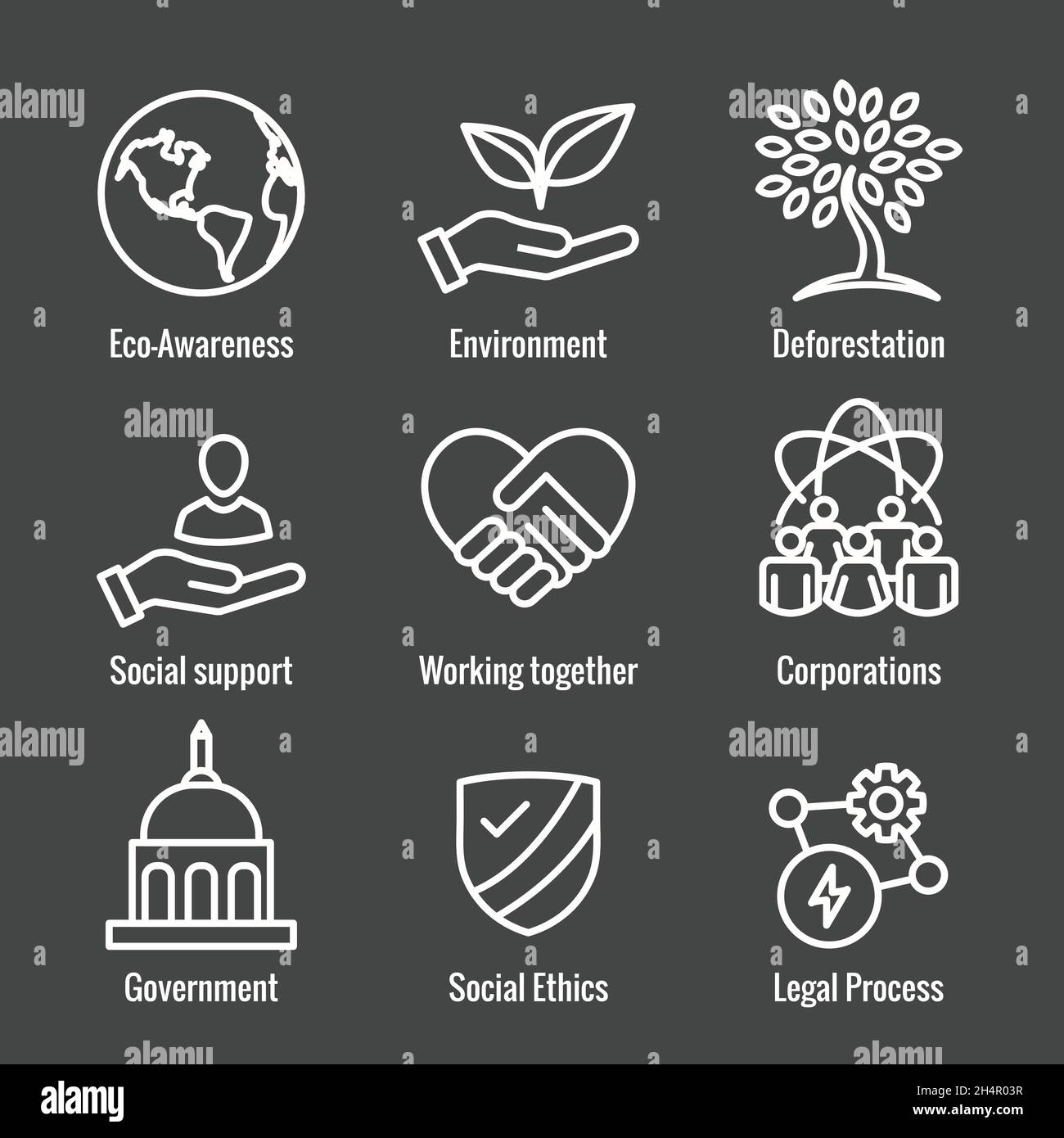 Environment or Environmental and Social Government with Governance Icon ...