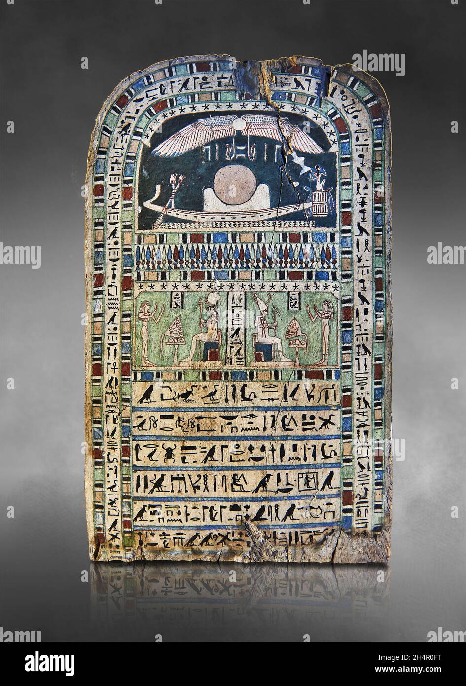 Ancient Egyptian stele of adoration to Atoum & Ra-Horakhty, 554-525 BC ...