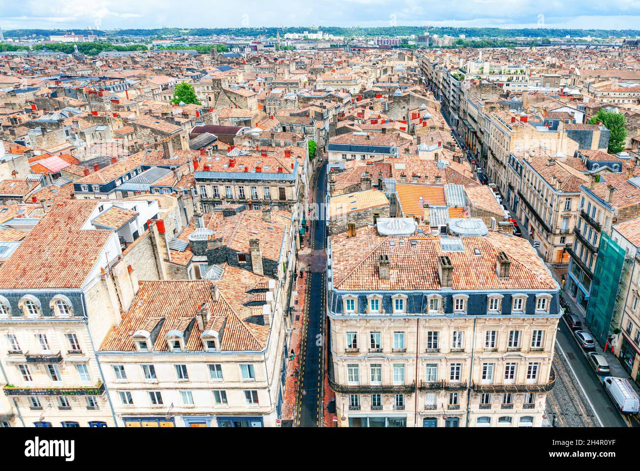 Bordeaux houses and streets view from above . Residential district of ...