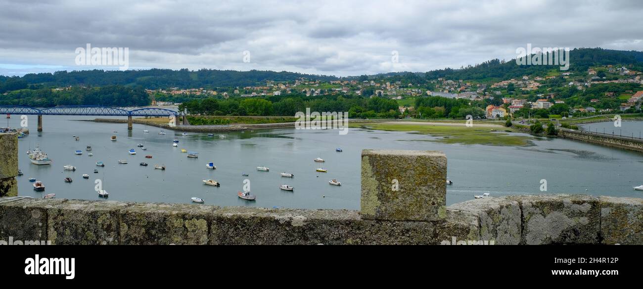 Beautiful view of boats on the sea in Galicia, Spain, Pontedeume Stock ...