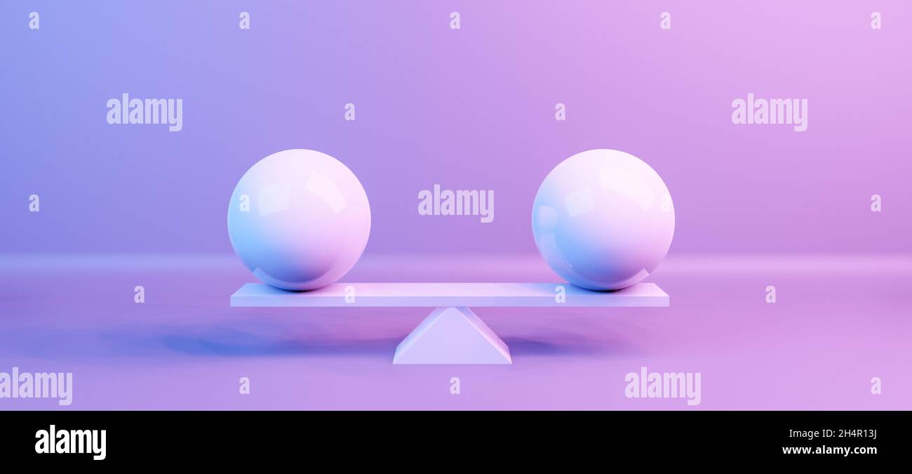 Stability, Equality or Balance concept with libra, scale, balls or ...