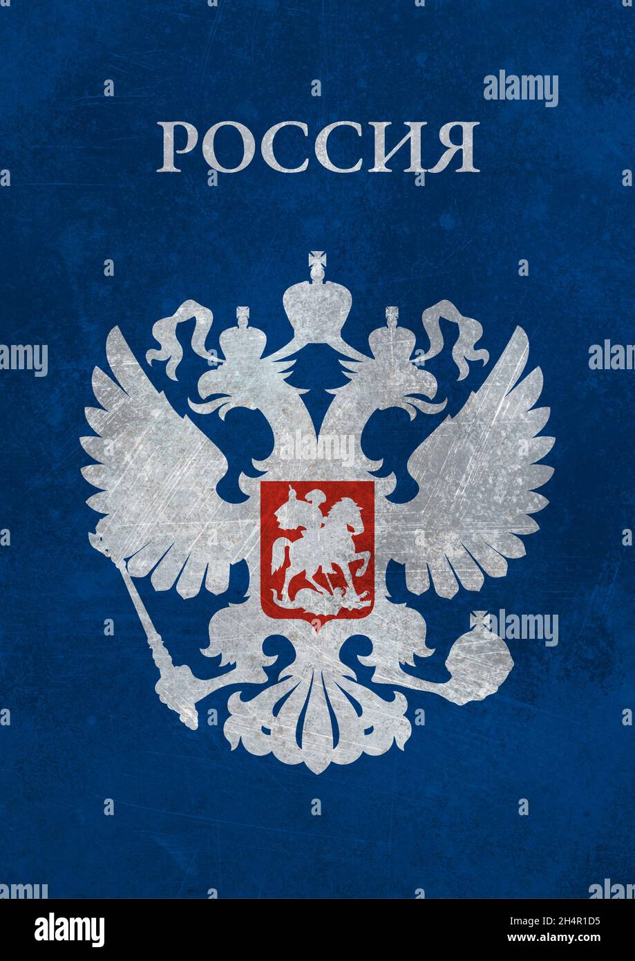 the symbol of from Russia and the typography of the russian country ...