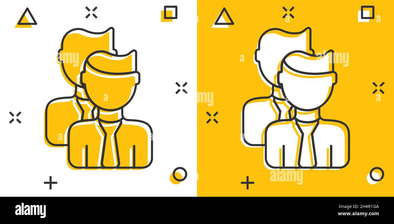 People communication icon in comic style. People cartoon vector ...
