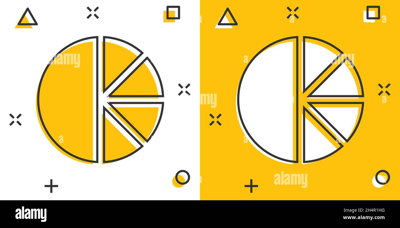 Chart icon in comic style. Diagram cartoon vector illustration on white ...