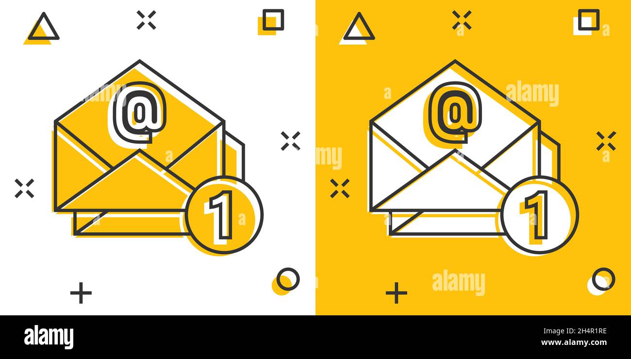 Email message icon in comic style. Mail document cartoon vector ...