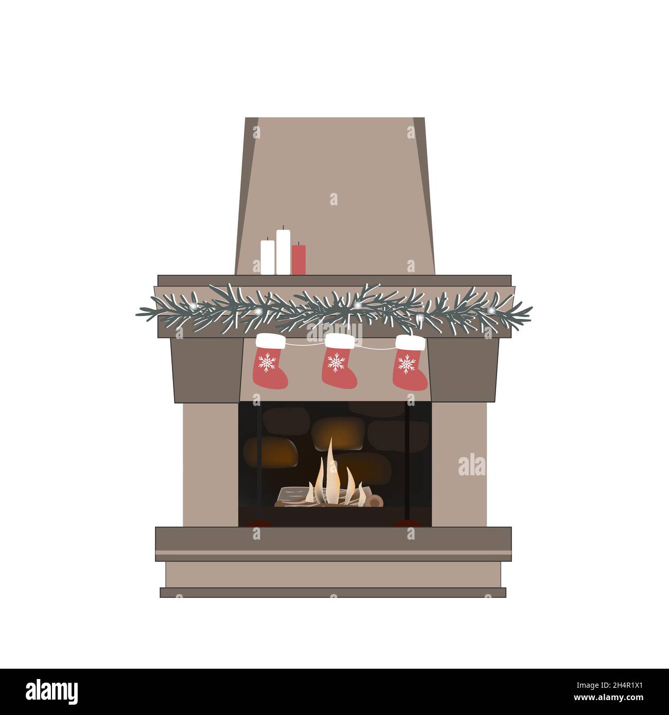Cartoon fireplace Cut Out Stock Images & Pictures - Alamy