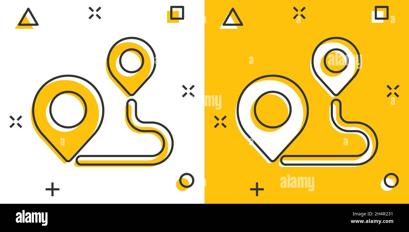 Yellow line route map hi-res stock photography and images - Alamy