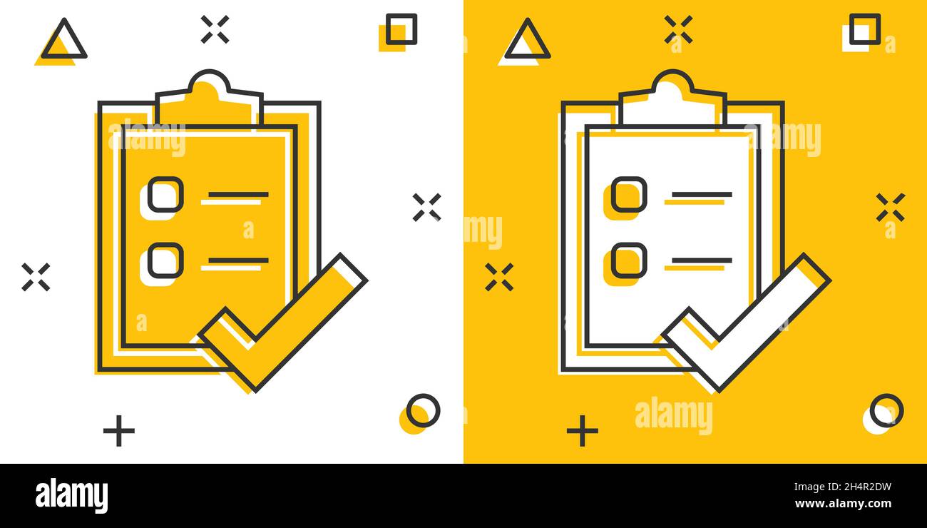 To do list icon in comic style. Document checklist cartoon vector ...