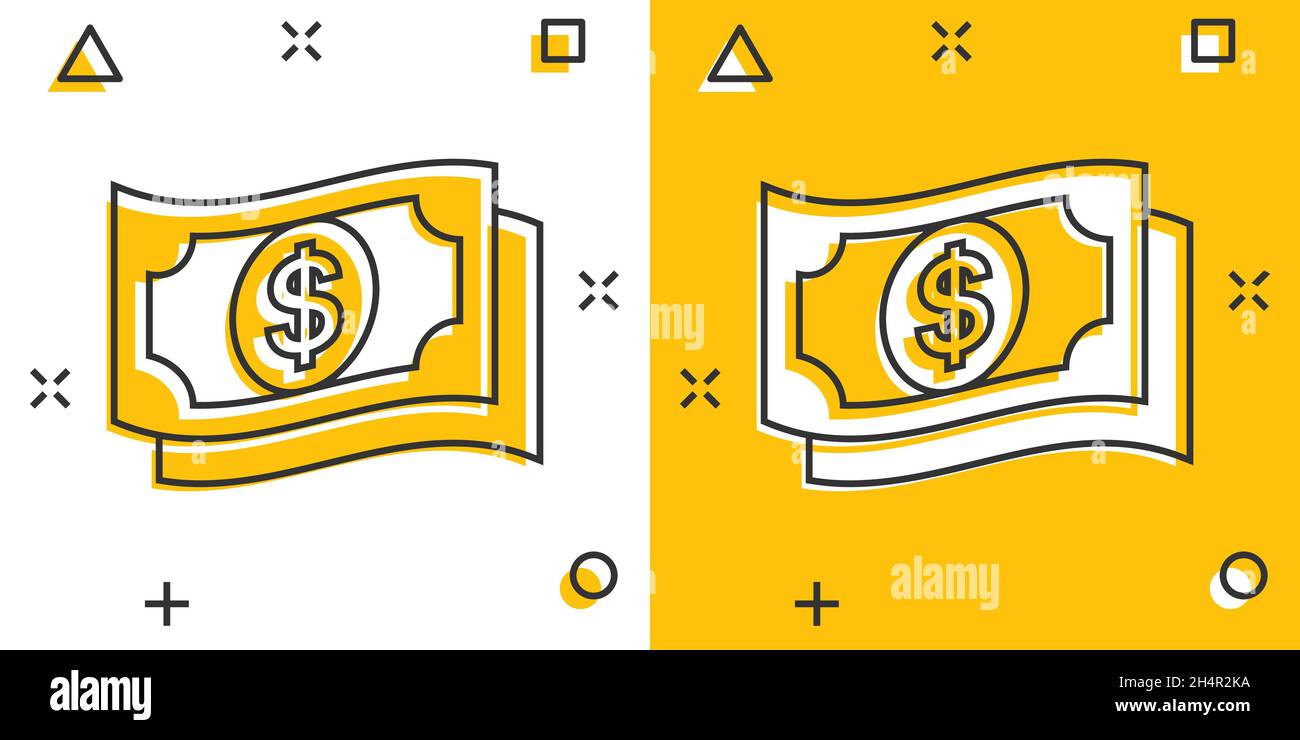 Money dollar icon in comic style. Exchange cash cartoon vector ...