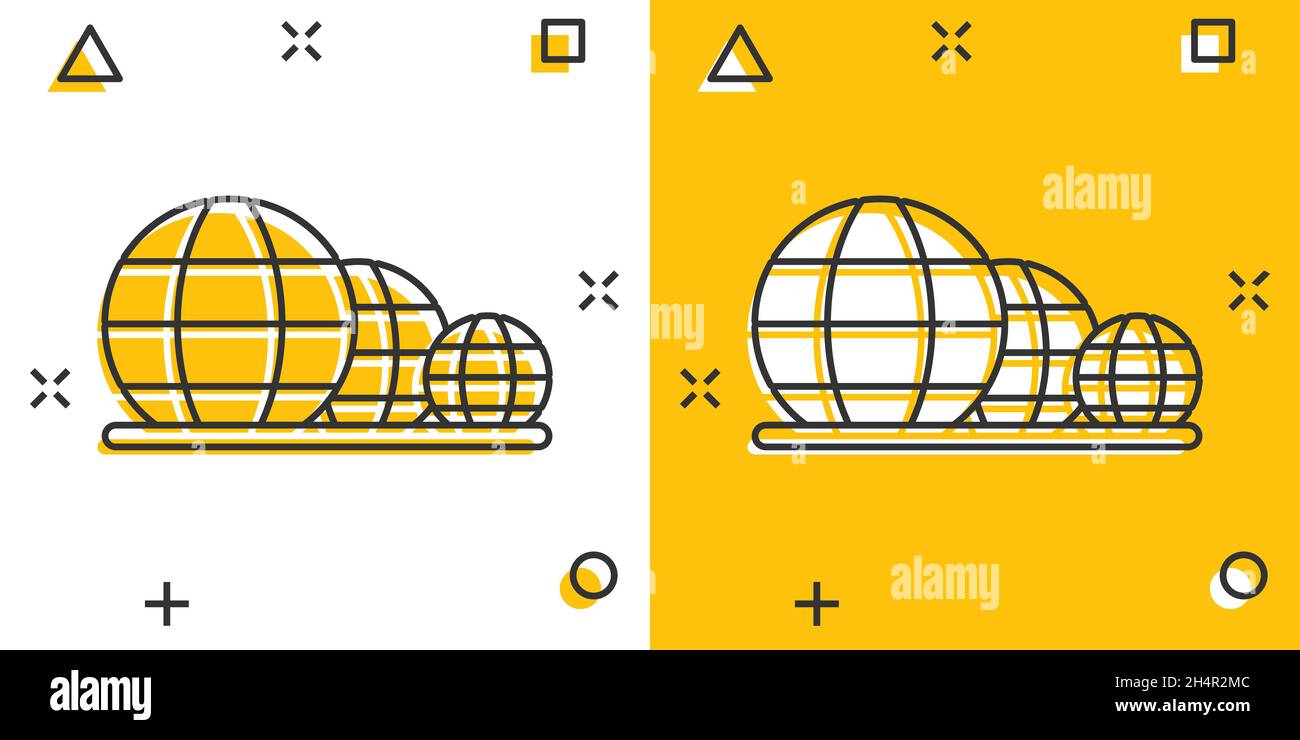 Earth planet icon in comic style. Globe geographic cartoon vector ...