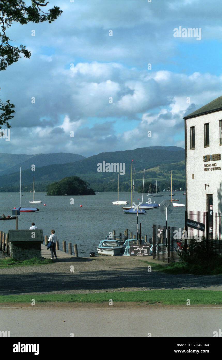 Lake Windermere. Cumbria in the lake district. Vintage photo Stock ...