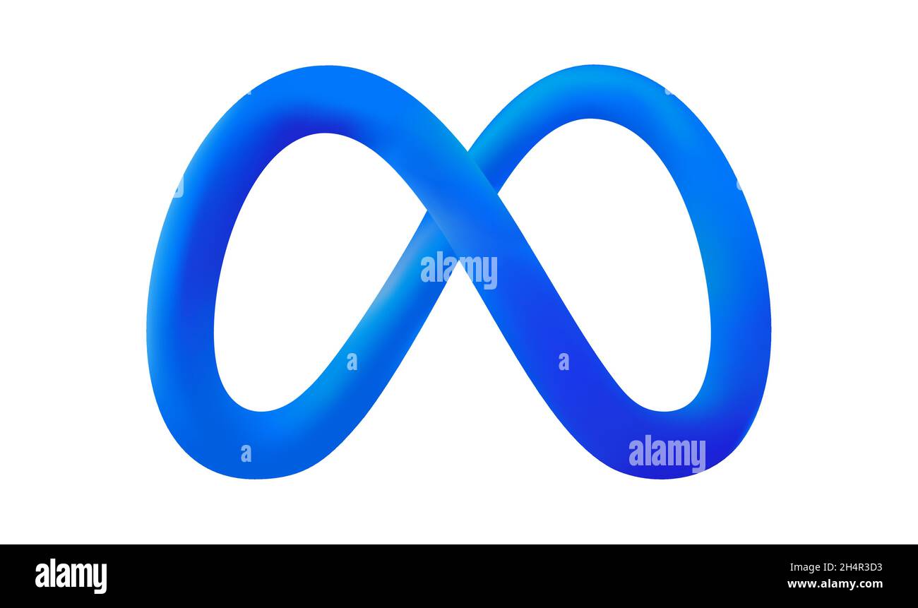 Blue Infinity Outline on White Background. Social Media Logo Concept ...