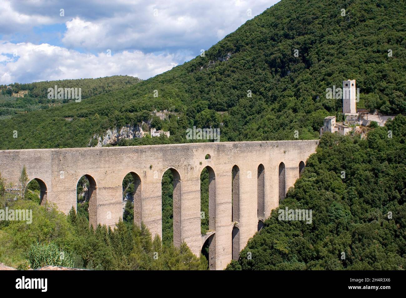 Ponte delle Torri bridge, Spoleto, Umbria, Italy, Europe Stock Photo ...